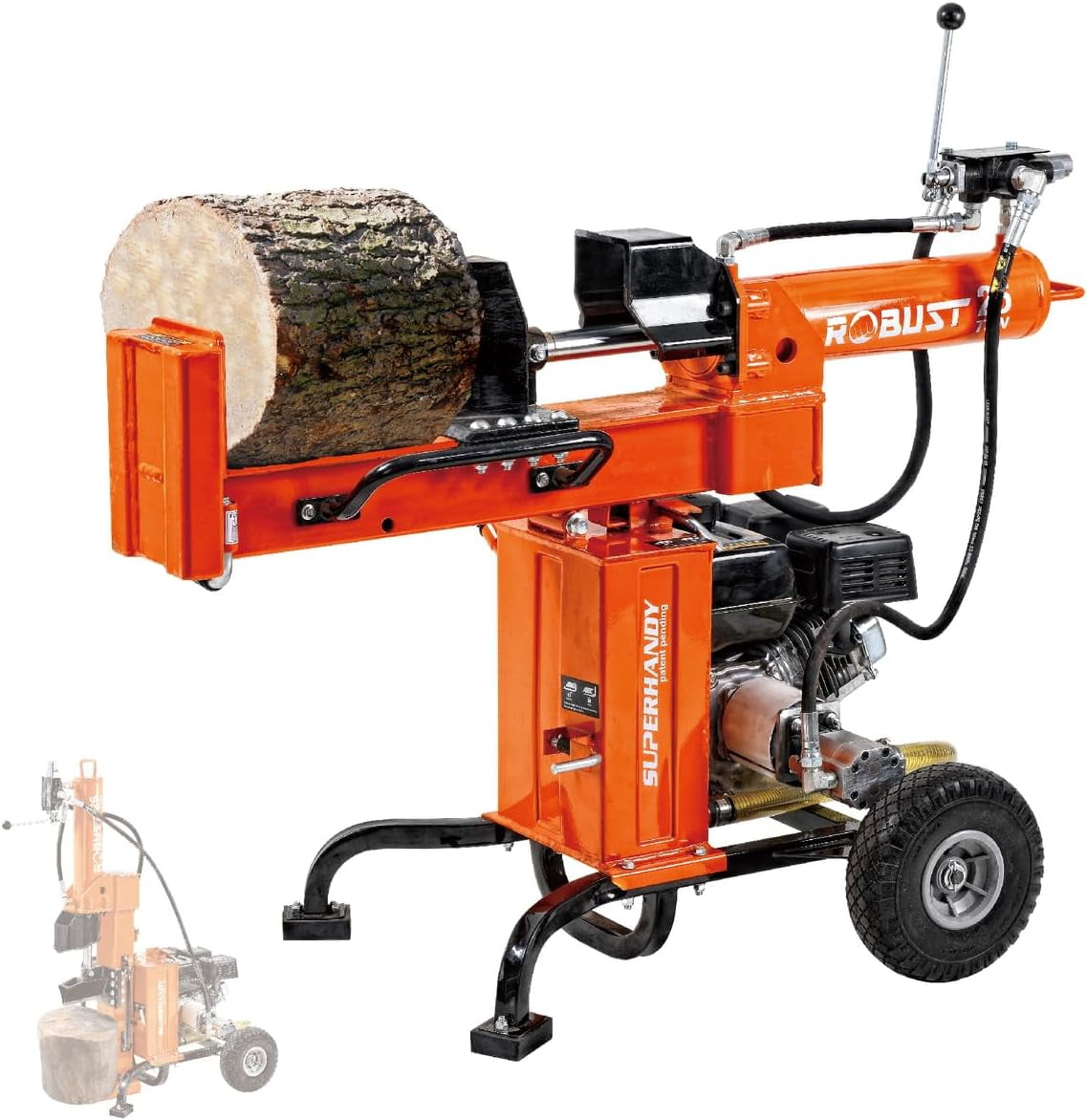SuperHandy Gas-Powered Log Splitter - 7HP 209CC 25 Ton Hydraulic System ...