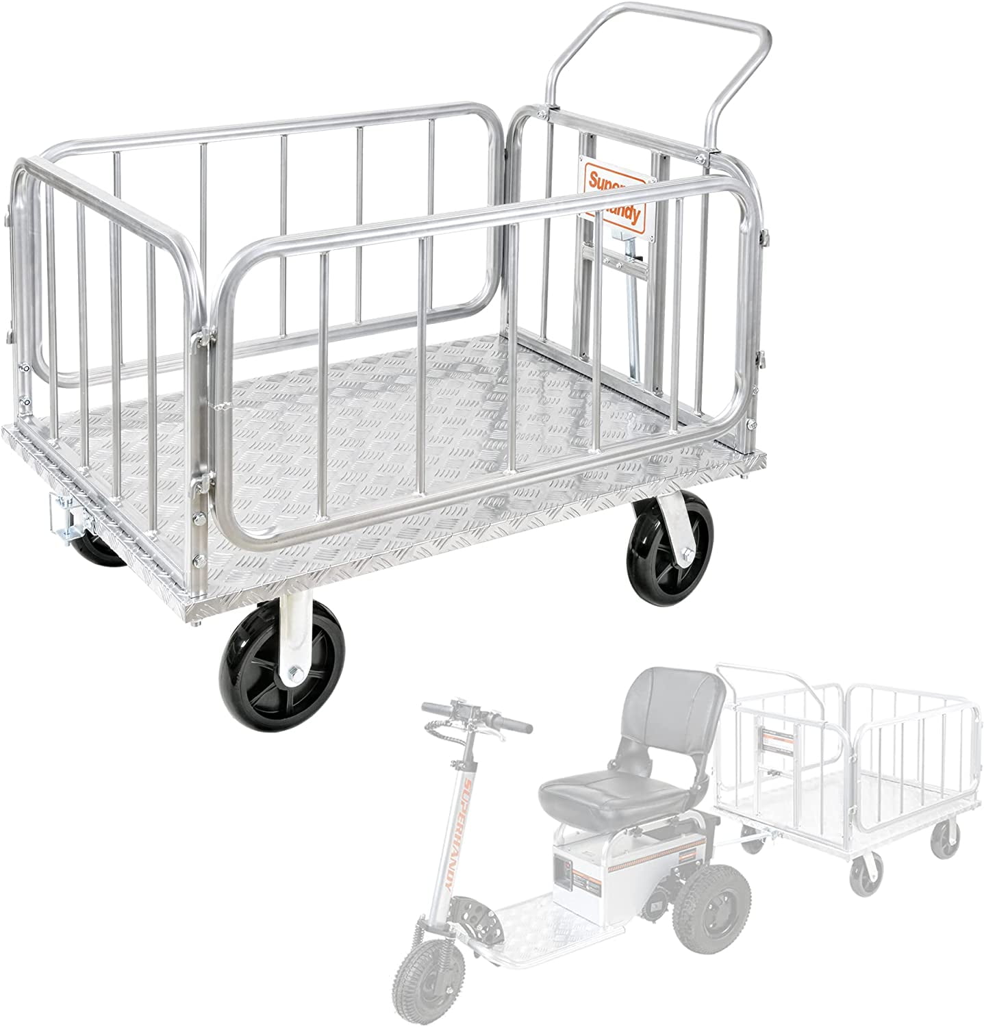 SuperHandy Heavy-Duty Cargo Trailer & Utility Cart - 1200 lbs Capacity ...