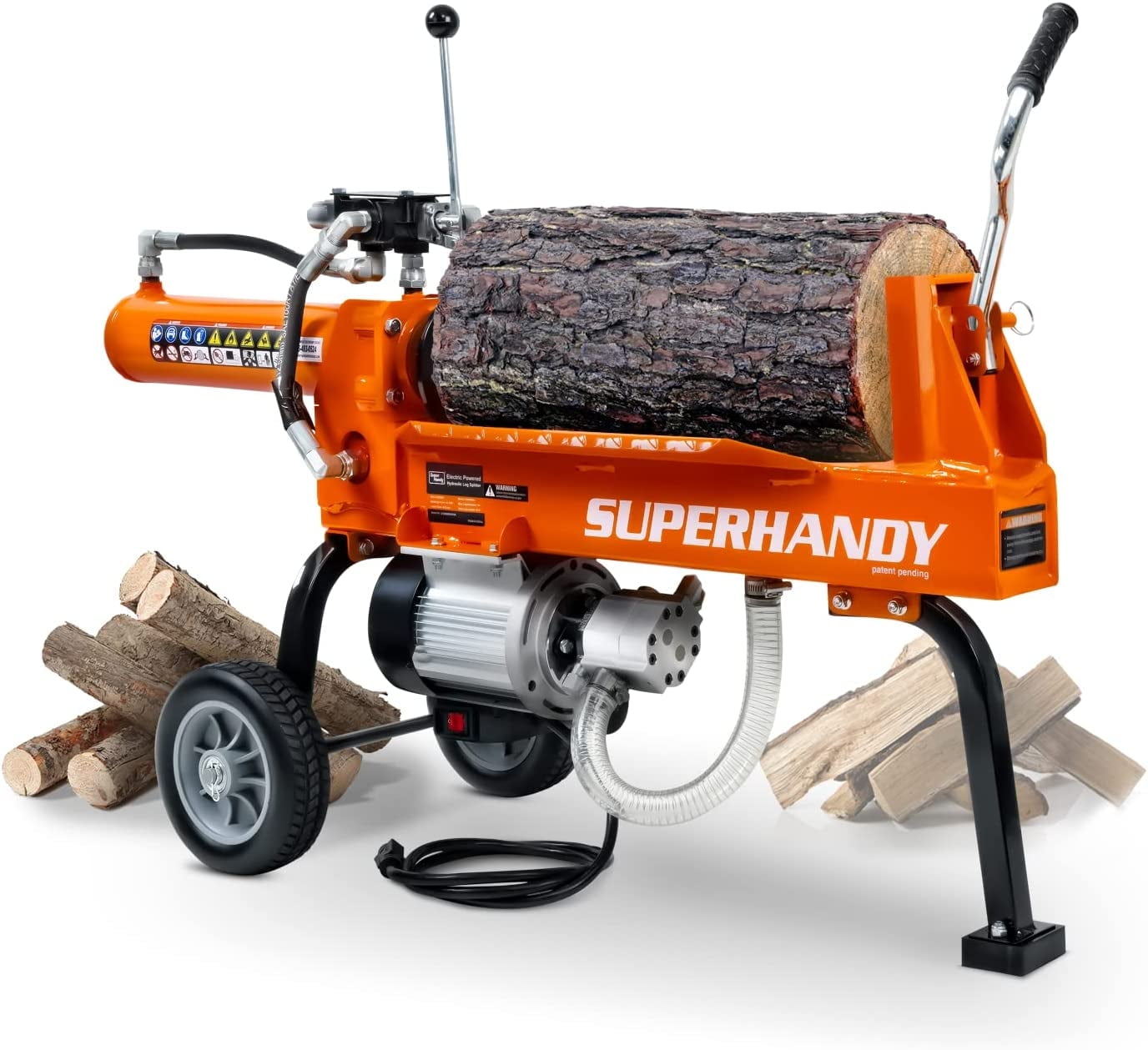 SuperHandy Log Splitter 14-Ton 2.5eHP 15 Amp Corded Electric Hydraulic ...