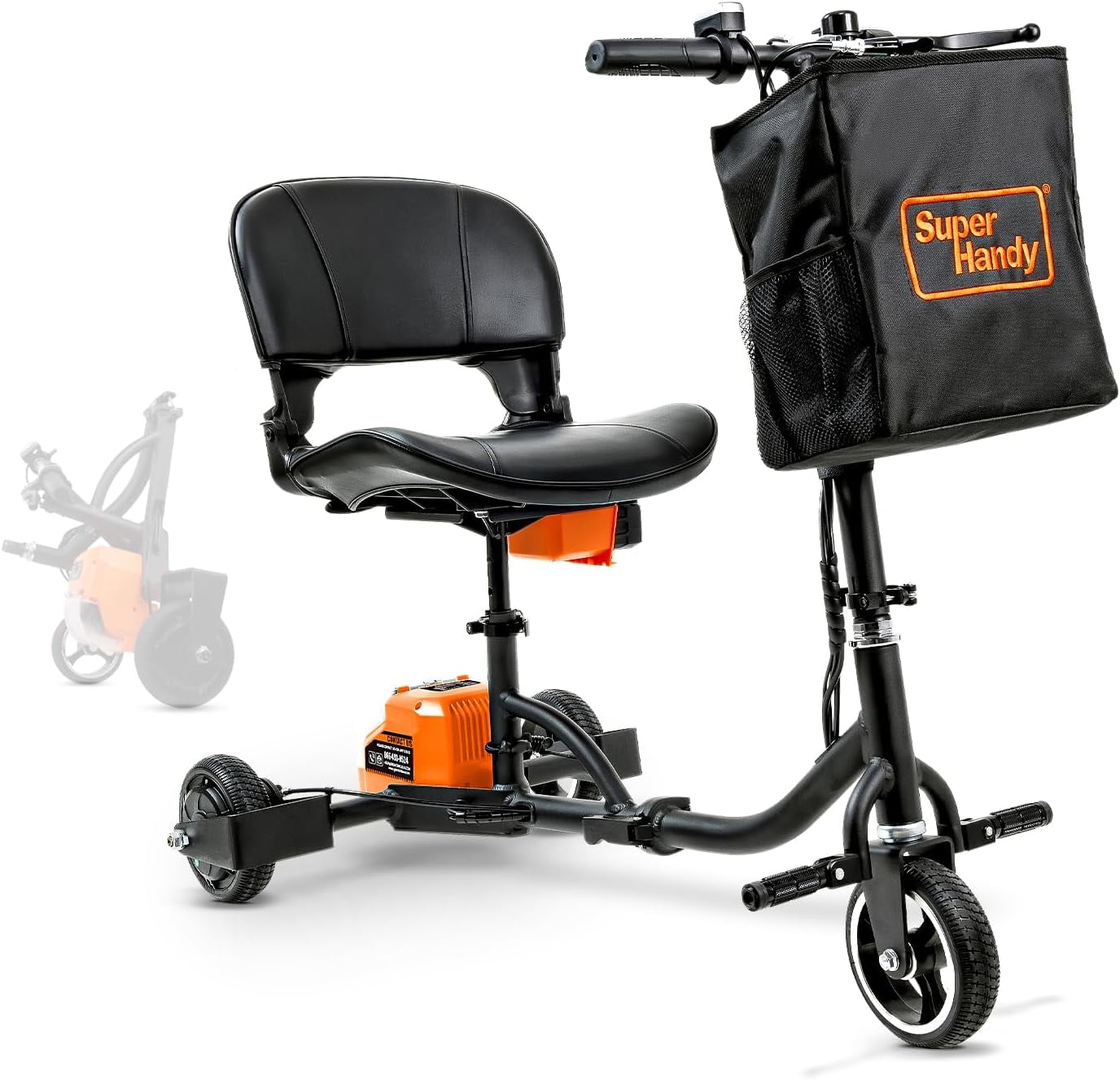 SuperHandy Lightweight 3-Wheel Mobility Scooter - Elder, Handicap, Adults Transport, 48V 2Ah ...