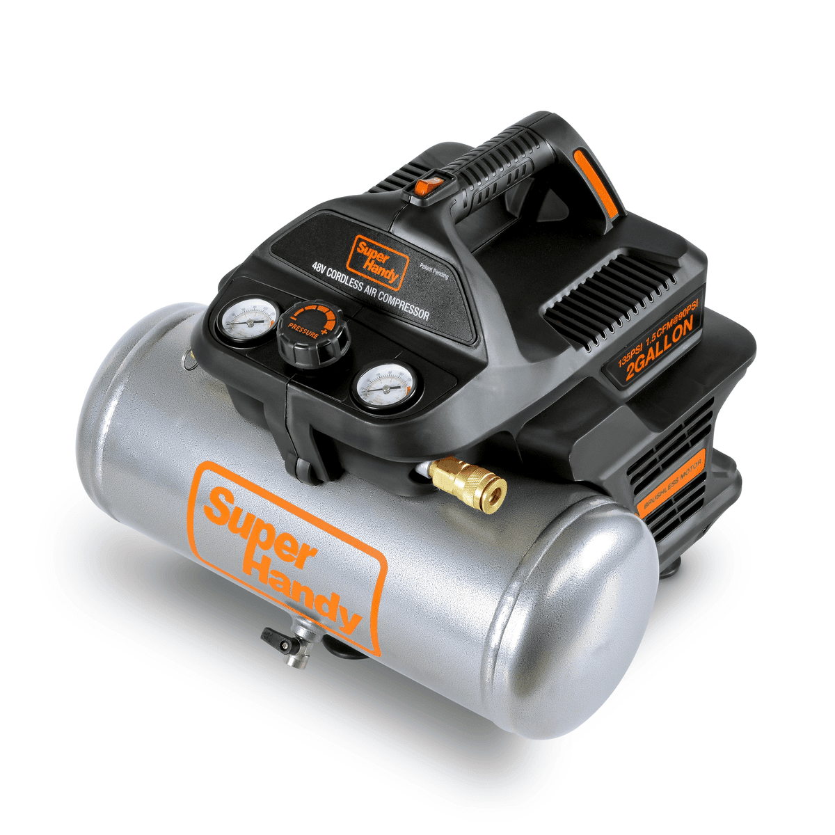 SuperHandy Portable Electric Compressor - 48V 2Ah Battery System, 2 Gal ...
