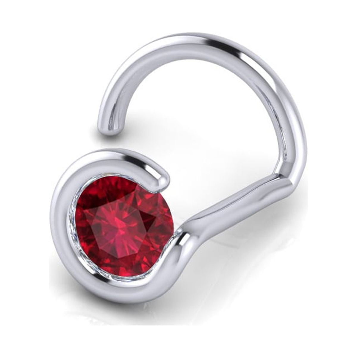 SuperJeweler 0.02ct 1.5mm Ruby Nose Ring In 14K White Gold For Women ...