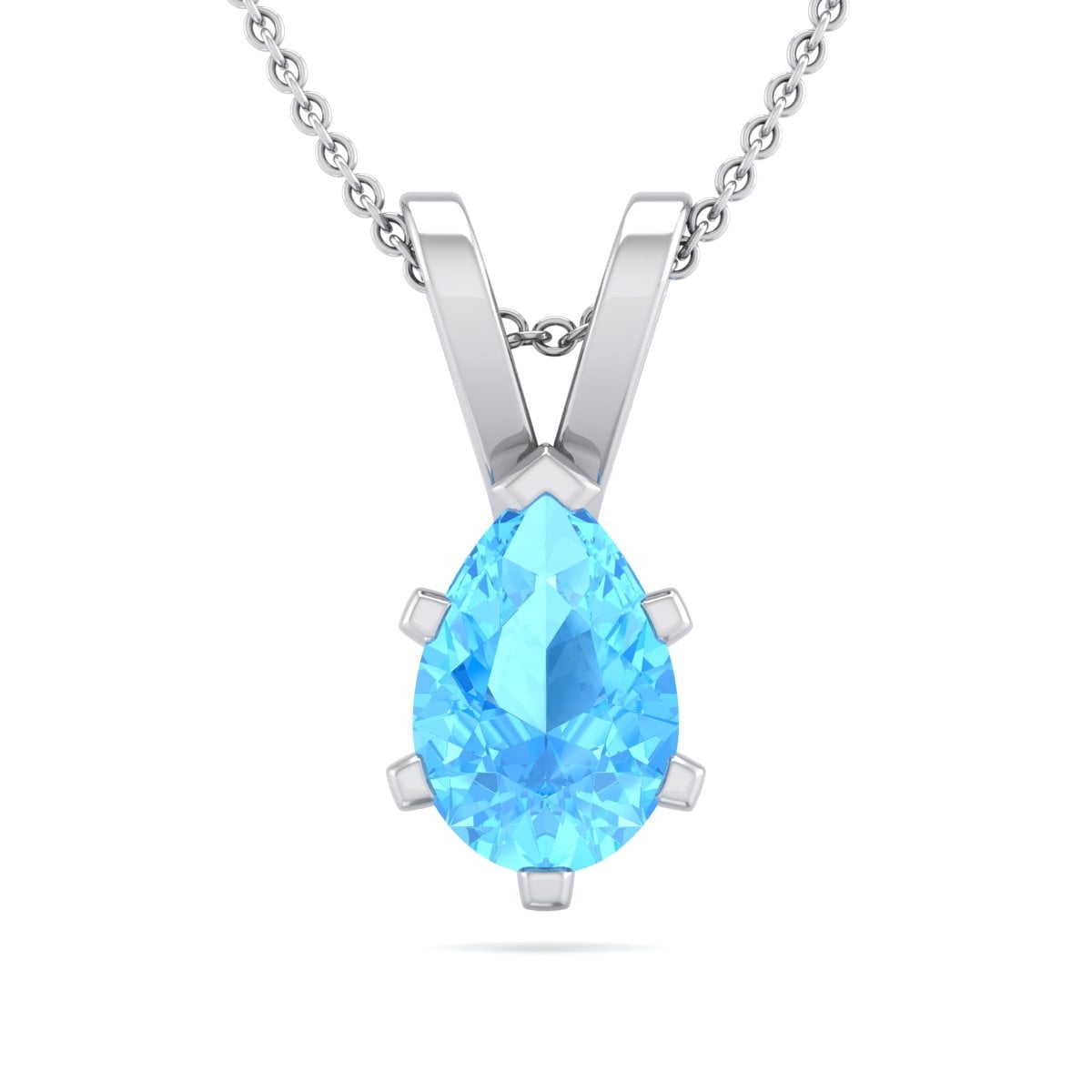 SuperJeweler 1/2 Carat Pear Shape Blue Topaz Necklace in Sterling ...