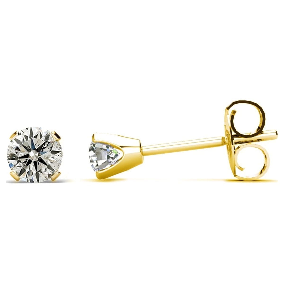 SuperJeweler 14K Yellow Gold Filled 10 Point Diamond Stud Earrings for Women, Teens and Girls ...