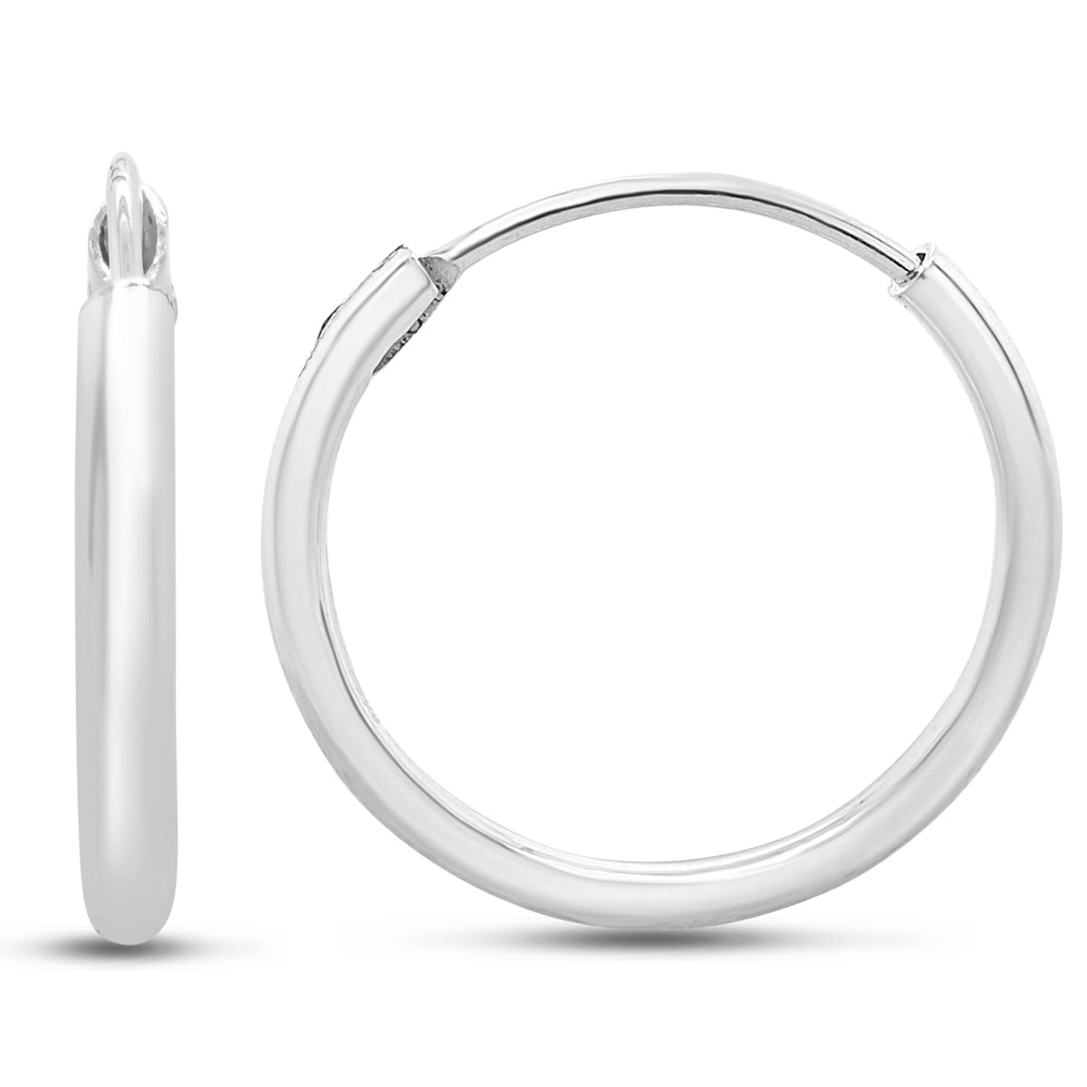 SuperJeweler 10MM Endless Hoop Earrings in Sterling Silver for Women ...