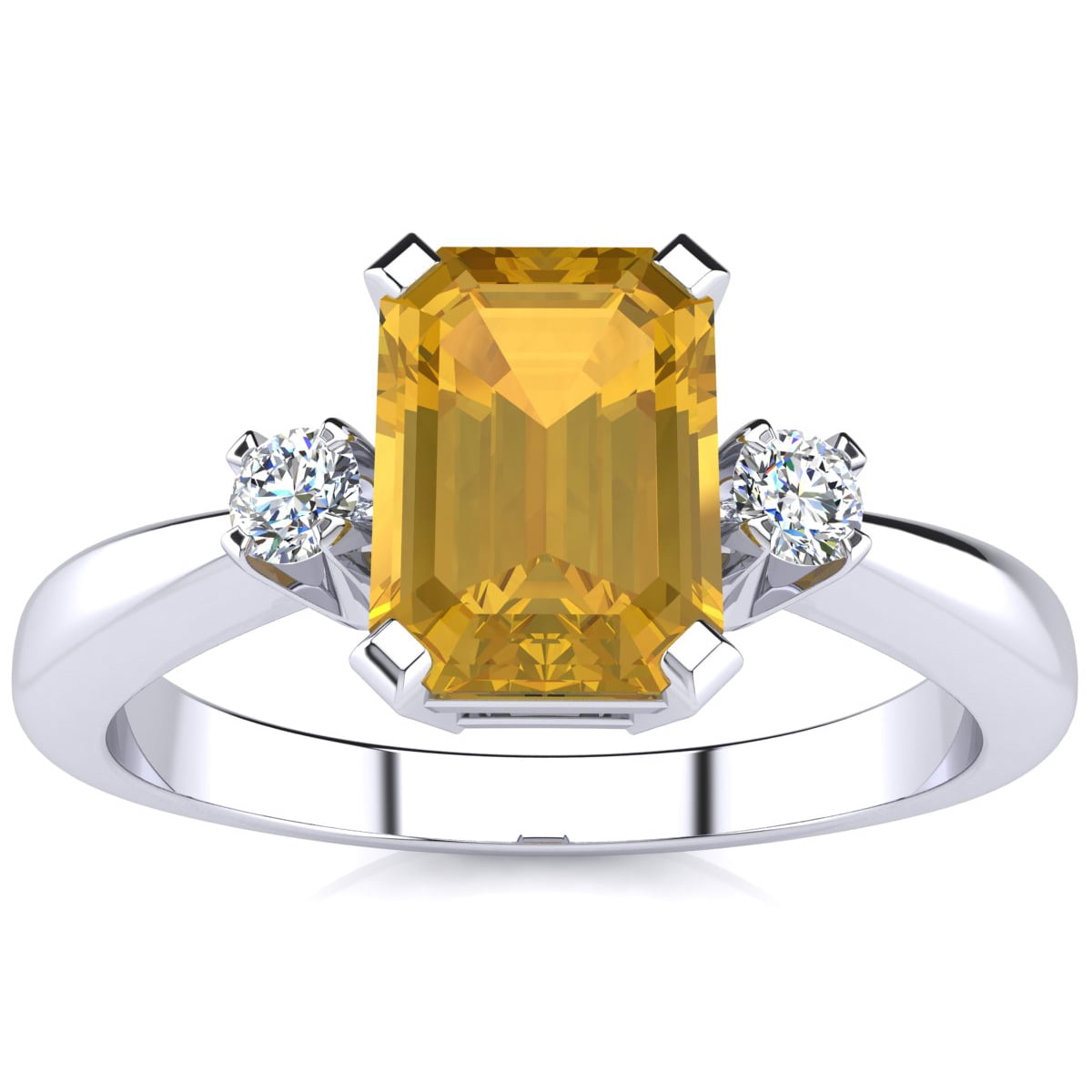 SuperJeweler 2 1/2 Carat Octagon Shape Citrine and Diamond Ring In ...