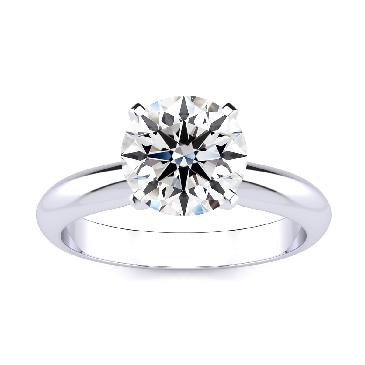 SuperJeweler 2 Carat Lab Grown Diamond Solitaire Ring In Sterling ...