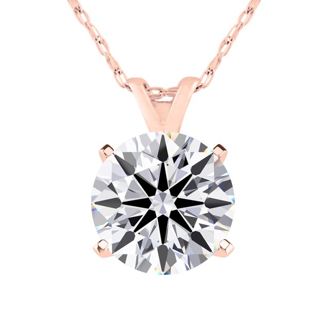 SuperJeweler 2 Carat Round Shape Lab Grown Diamond Solitaire Necklace ...