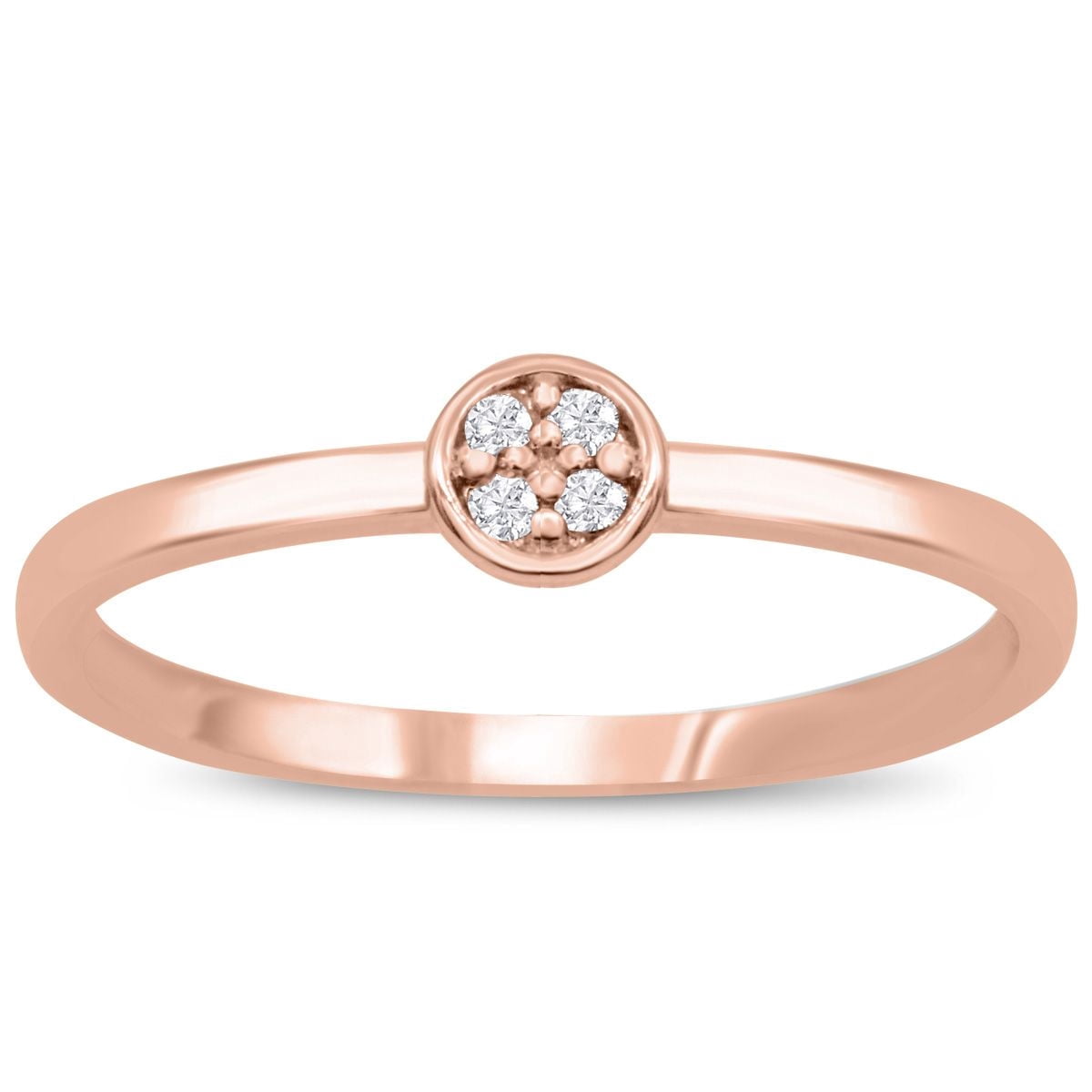 SuperJeweler 4 Diamond Promise Pave Ring in Rose Gold For Women ...
