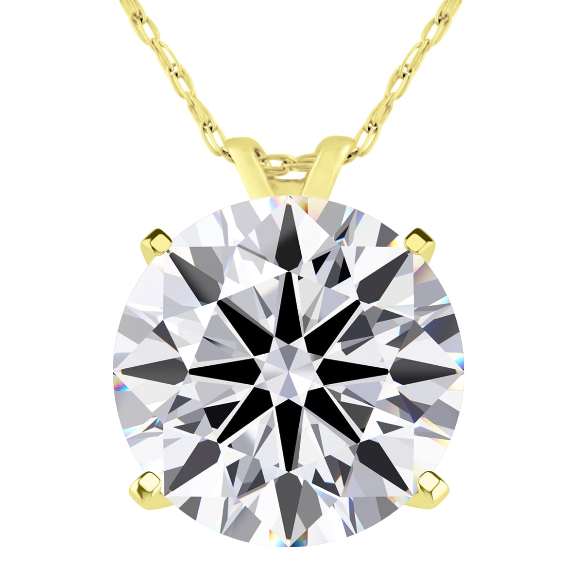 SuperJeweler 5 Carat Round Shape Lab Grown Diamond Solitaire Necklace ...