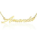 SuperJeweler Amanda Nameplate Necklace in Gold, 16 inches All Names ...