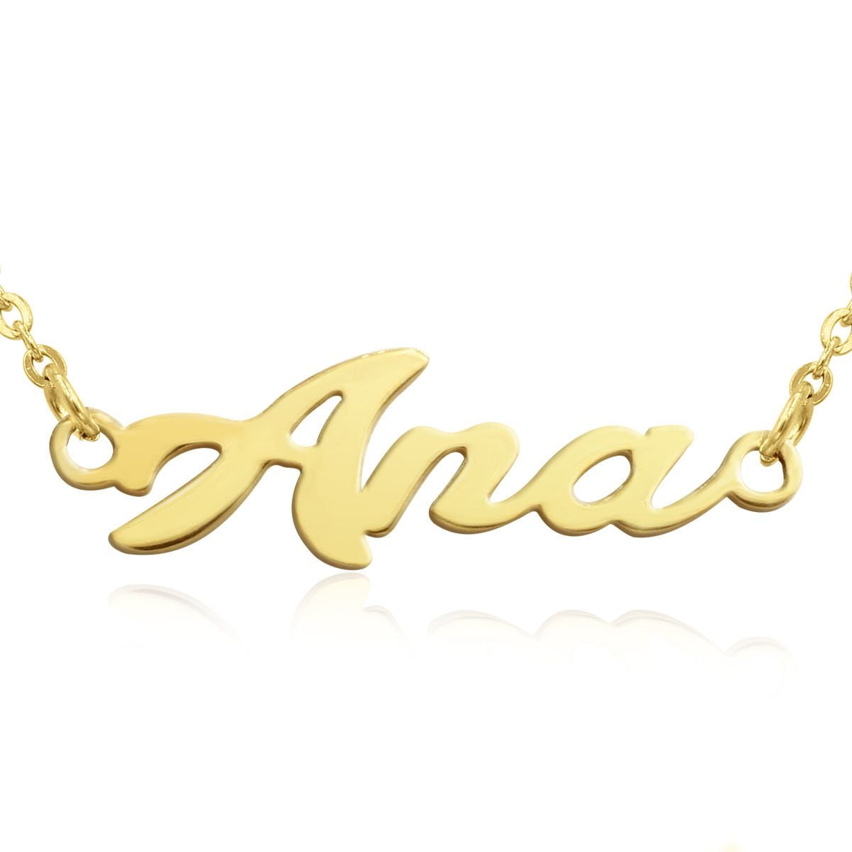 SuperJeweler Ana Nameplate Necklace in Gold 16 inches All Names ...