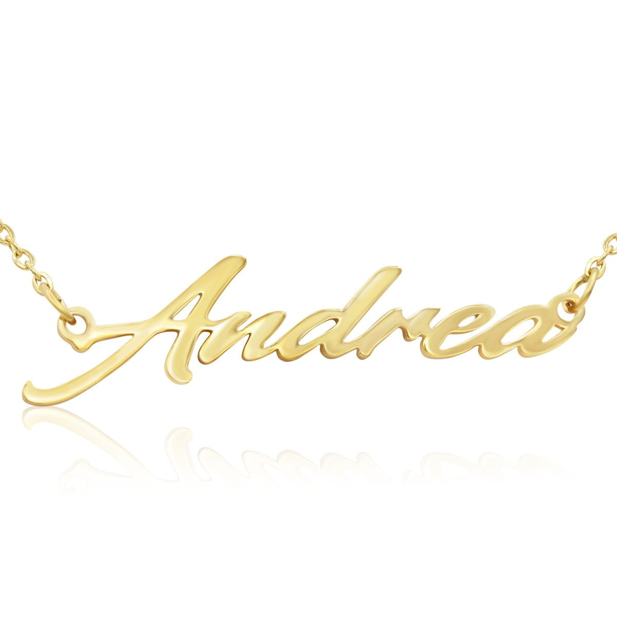 SuperJeweler Andrea Nameplate Necklace In Gold, 16 inches All Names ...