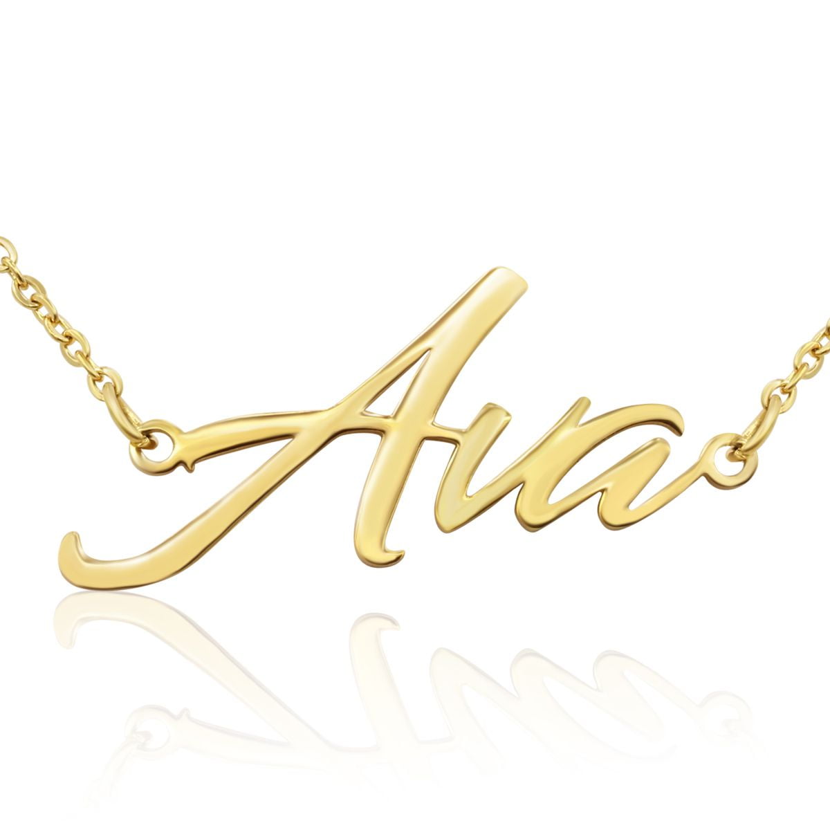 SuperJeweler Ava Nameplate Necklace In Gold, 16 inches All Names ...