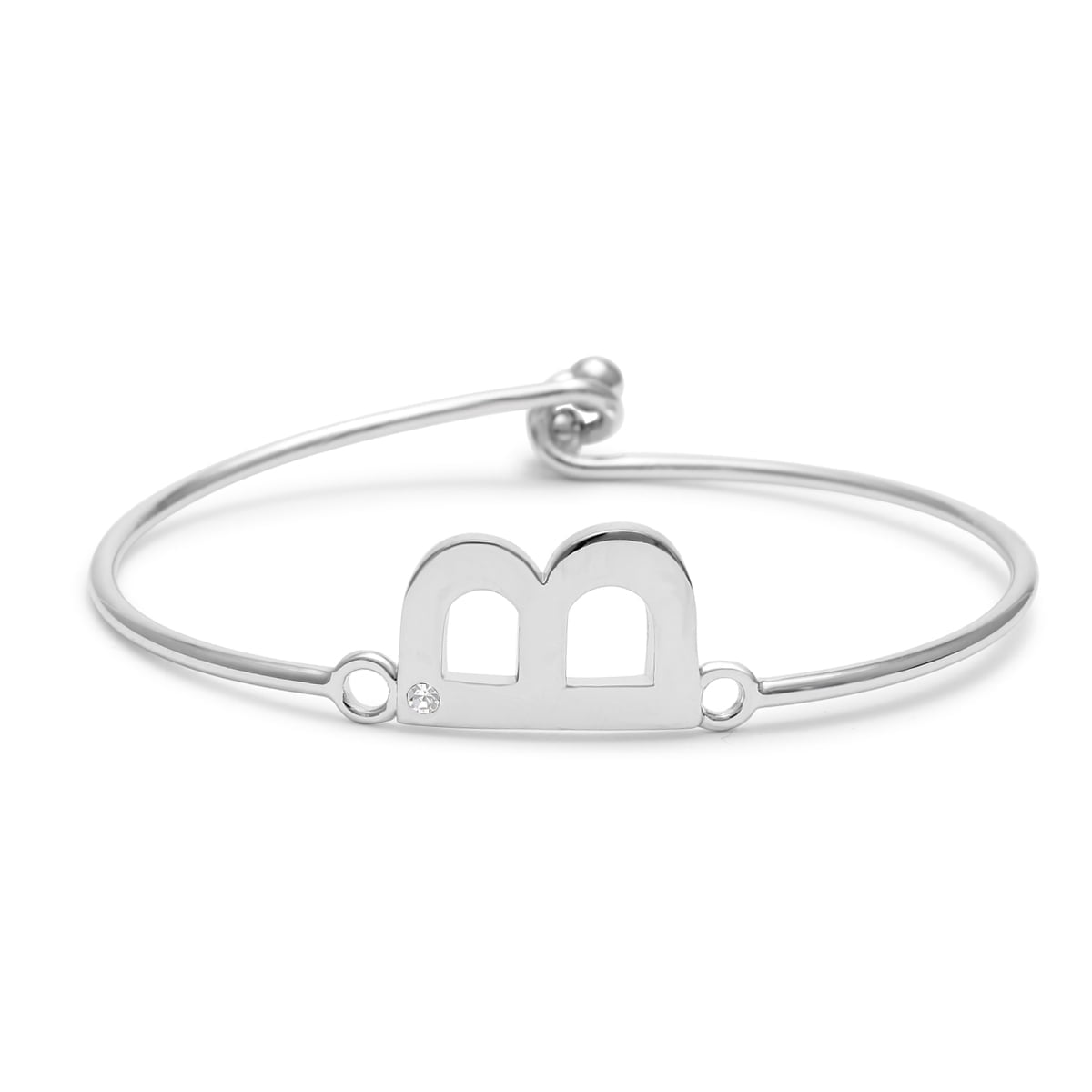 SuperJeweler B Initial Bangle Bracelets for Women with Cubic Zirconia ...