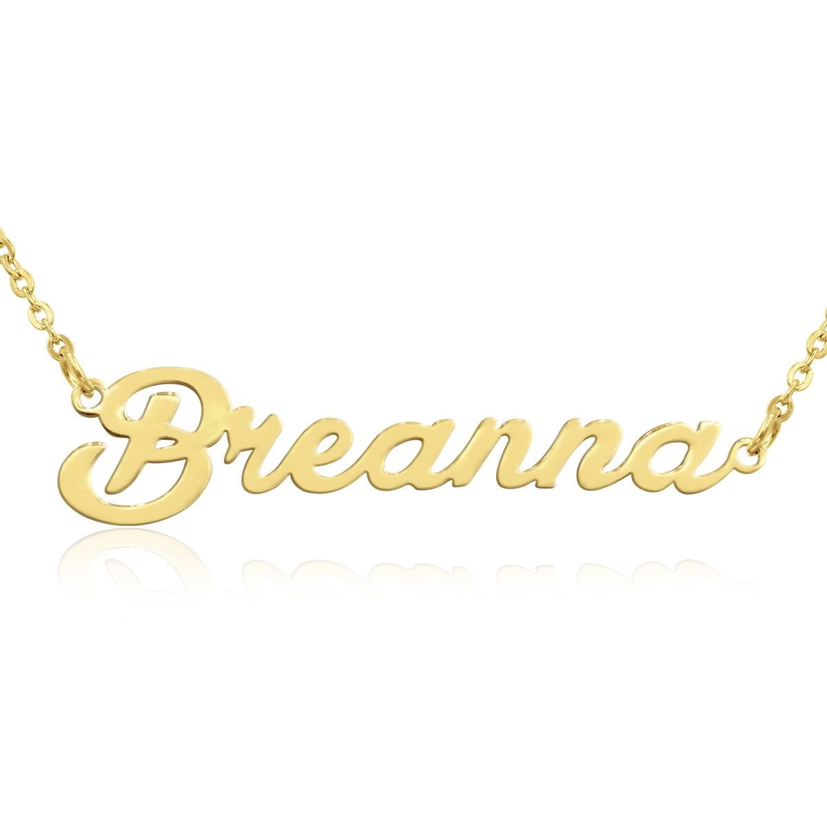 SuperJeweler Breanna Nameplate Necklace in Gold 16 inches All Names ...