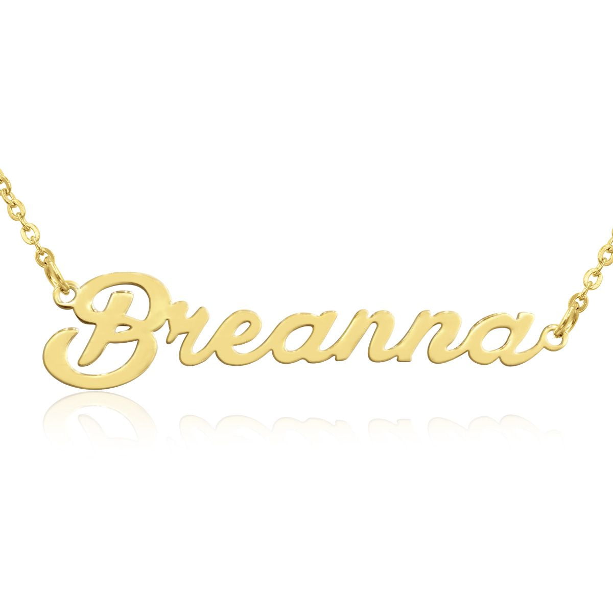 SuperJeweler Breanna Nameplate Necklace in Gold, 16 inches All Names ...