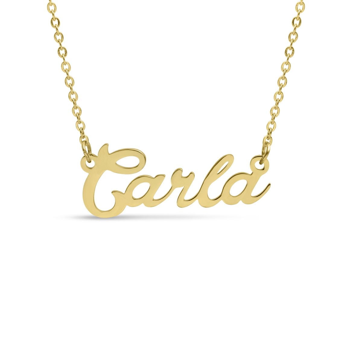 SuperJeweler Carla Nameplate Necklace In Gold 16 inches All Names ...