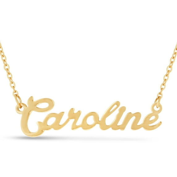 SuperJeweler Caroline Nameplate Necklace in Gold 16 inches All Names ...