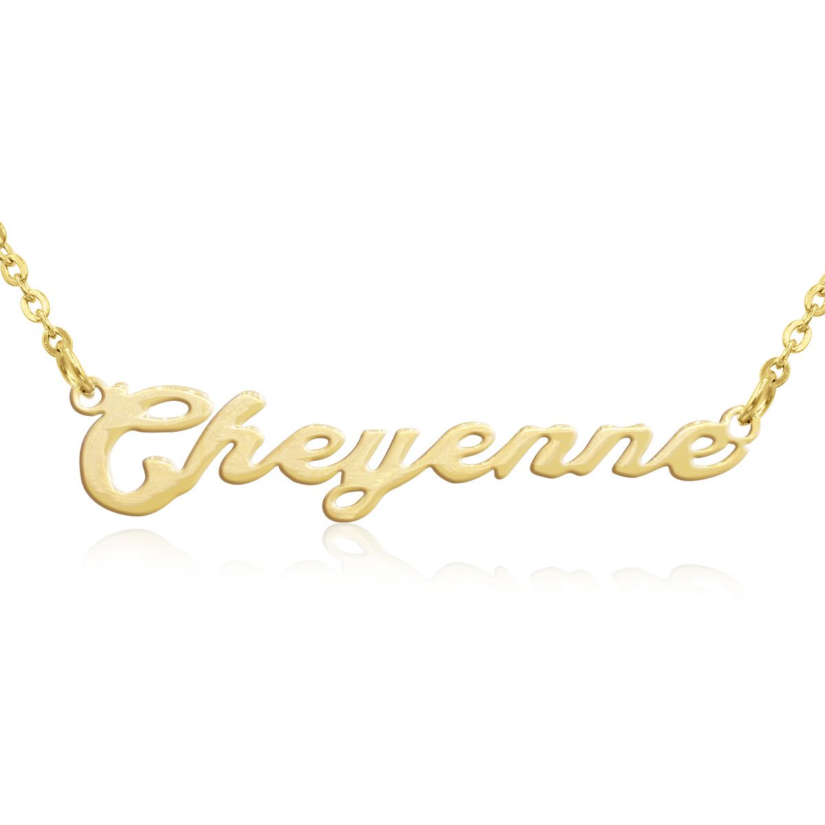 SuperJeweler Cheyenne Nameplate Necklace in Gold, 16 inches All Names ...