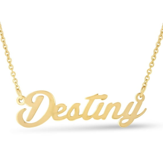 SuperJeweler Destiny Nameplate Necklace in Gold 16 inches All Names ...