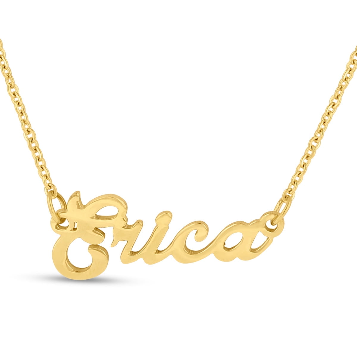 SuperJeweler Erica Nameplate Necklace in Gold 16 inches All Names ...