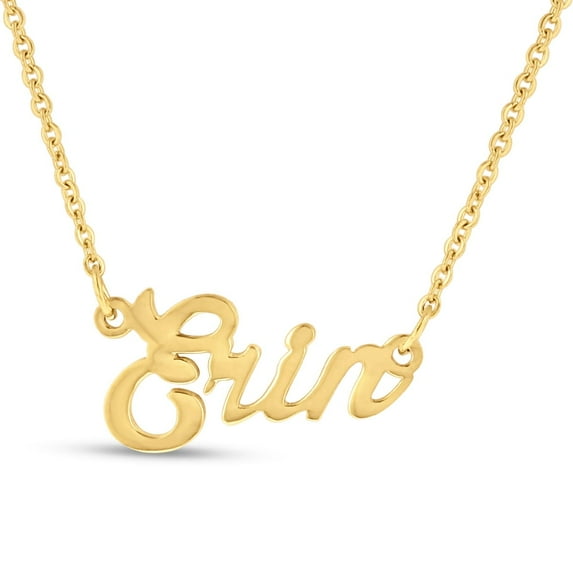SuperJeweler Erin Nameplate Necklace in Gold 16 inches All Names ...