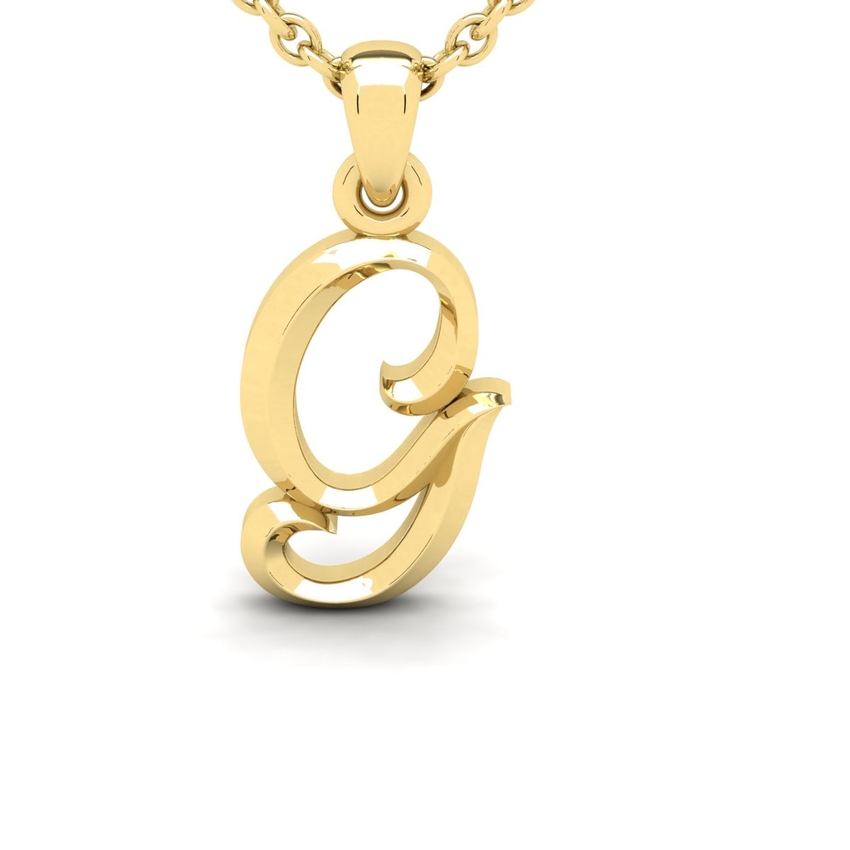 SuperJeweler G Initial Necklace In Heavy 14 Karat Yellow Gold With Free ...
