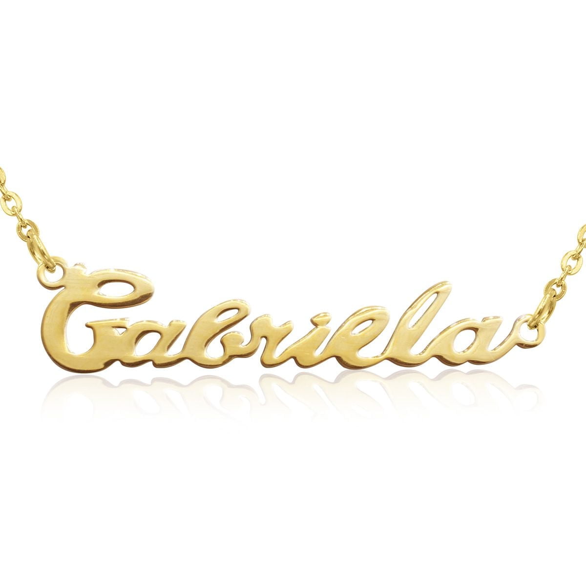 SuperJeweler Gabriela Nameplate Necklace in Gold 16 inches All Names ...
