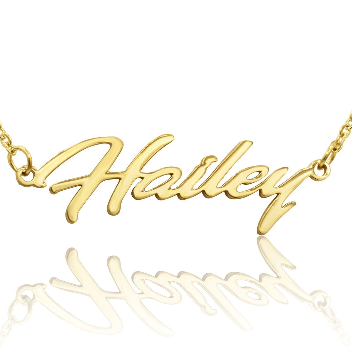 SuperJeweler Hailey Nameplate Necklace in Gold, 16 inches All Names ...