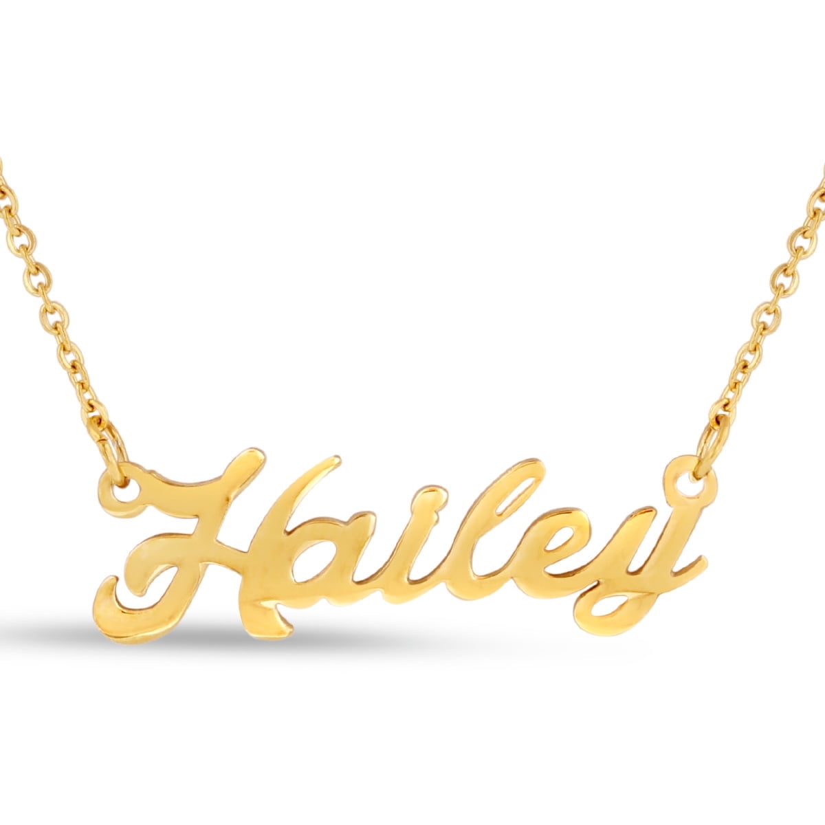 SuperJeweler Hailey Nameplate Necklace in Gold 16 inches All Names ...