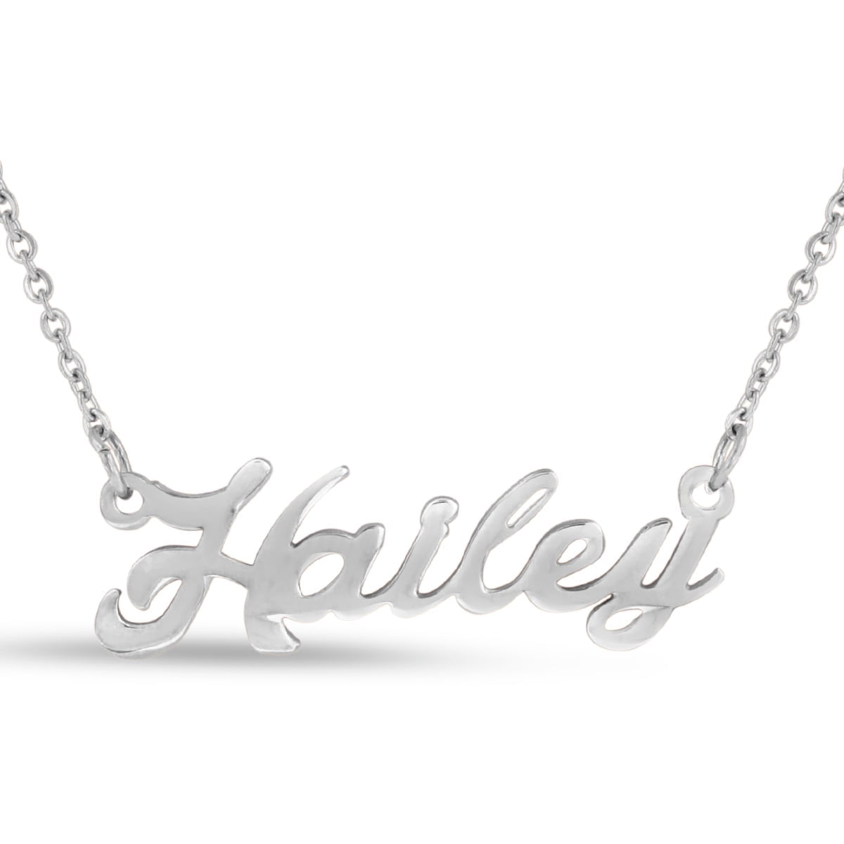 SuperJeweler Hailey Nameplate Necklace in Silver 16 inches All Names ...