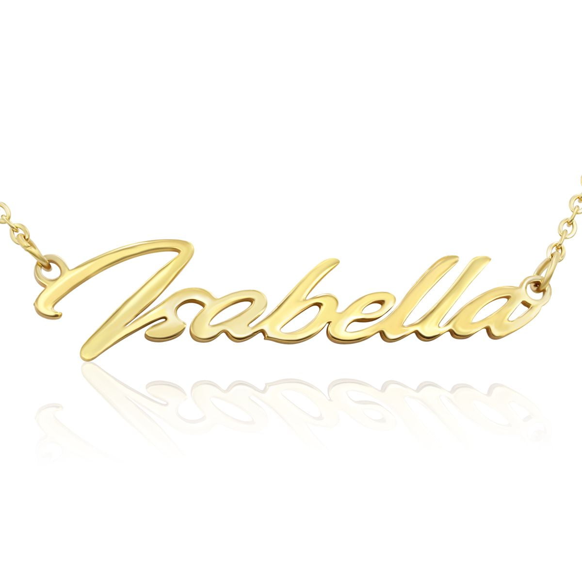 SuperJeweler Isabella Nameplate Necklace in Gold, 16 inches All Names ...