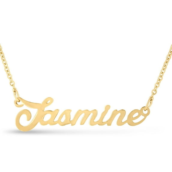 SuperJeweler Jasmine Nameplate Necklace in Gold 16 Inches All Names ...