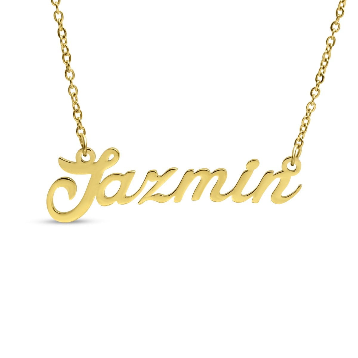 SuperJeweler Jazmin Nameplate Necklace in Gold, 16 inches All Names ...