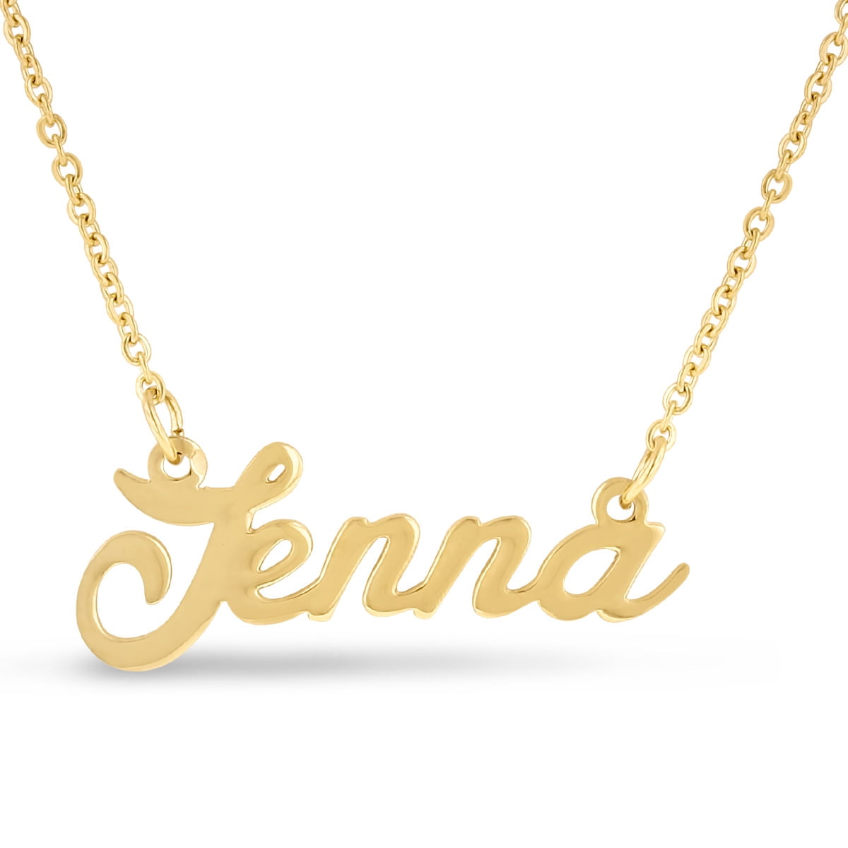 SuperJeweler Jenna Nameplate Necklace in Gold, 16 inches All Names ...
