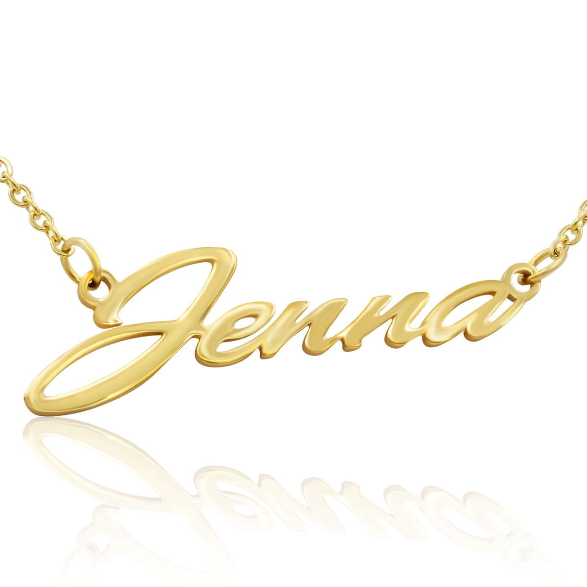 SuperJeweler Jenna Nameplate Necklace in Gold, 16 inches All Names ...