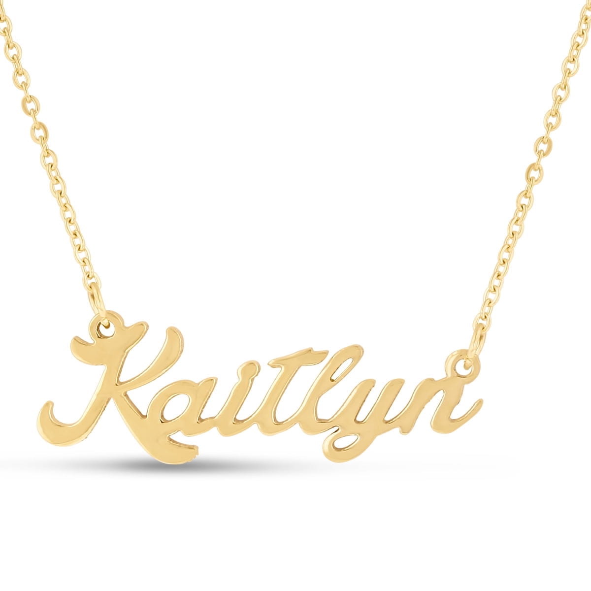 SuperJeweler Kaitlyn Nameplate Necklace in Gold 16 inches All Names ...