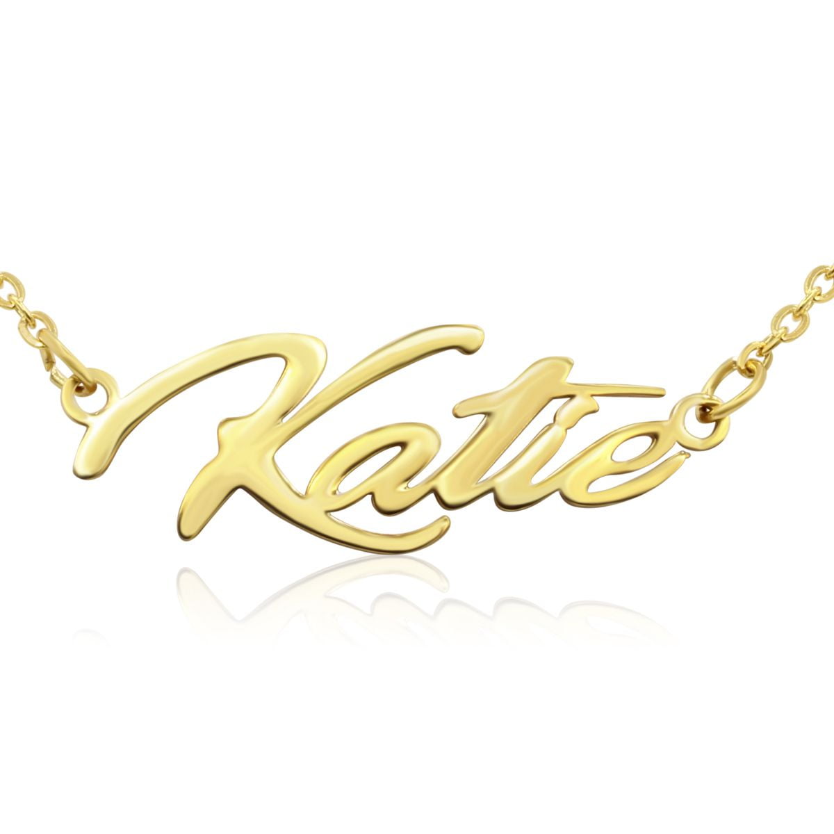 SuperJeweler Katie Nameplate Necklace in Gold, 16 inches All Names ...