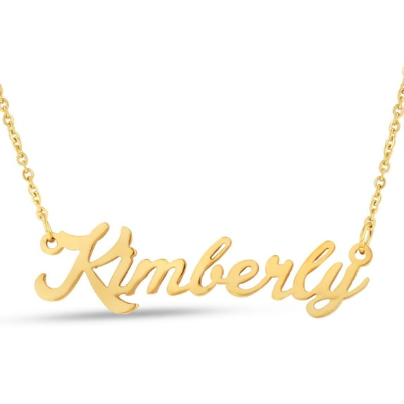 SuperJeweler Kimberly Nameplate Necklace in Gold 16 Inches All Names ...