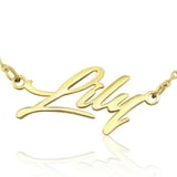 SuperJeweler Lily Nameplate Necklace in Gold, 16 inches All Names ...