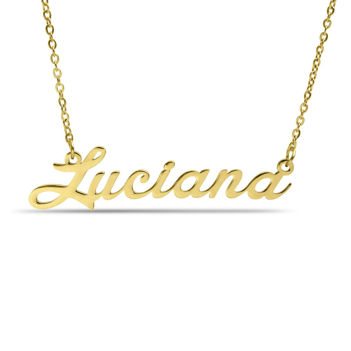 SuperJeweler Luciana Nameplate Necklace in Gold, 16 inches All Names ...