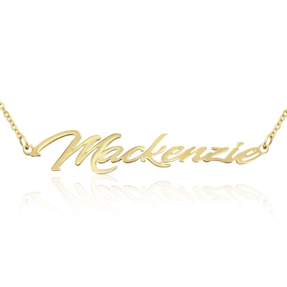 SuperJeweler Mackenzie Nameplate Necklace in Gold, 16 inches All Names ...