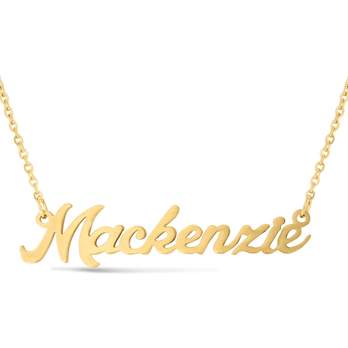 SuperJeweler Mackenzie Nameplate Necklace in Gold 16 inches All Names ...