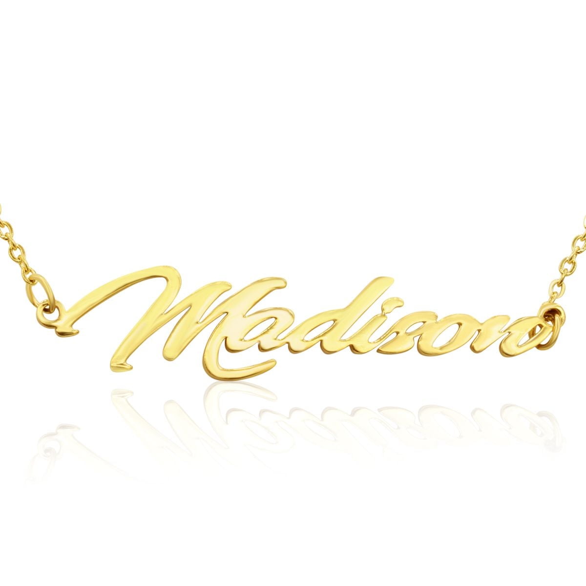 SuperJeweler Madison Nameplate Necklace in Gold, 16 inches All Names ...