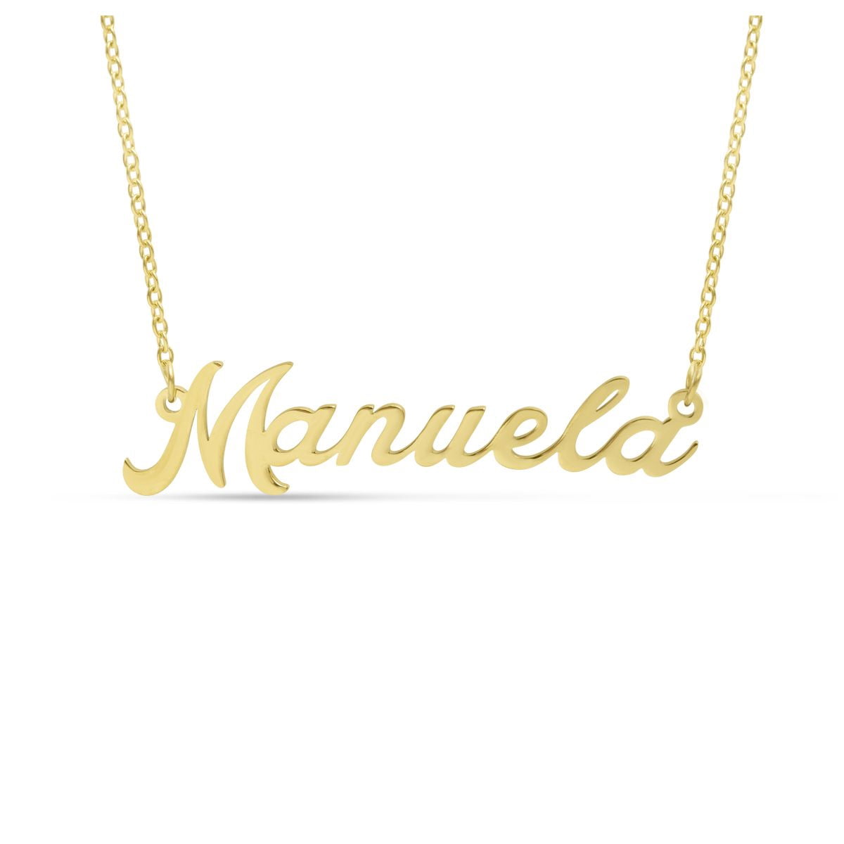 SuperJeweler Manuela Nameplate Necklace in Gold, 16 inches All Names ...