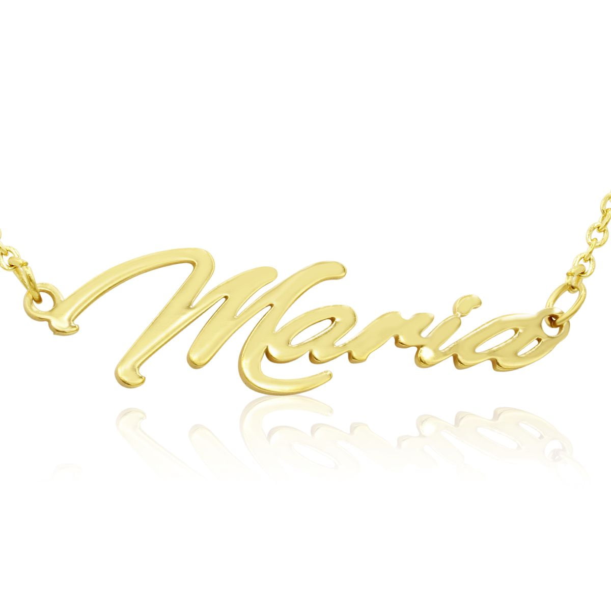 SuperJeweler Maria Nameplate Necklace in Gold, 16 inches All Names ...