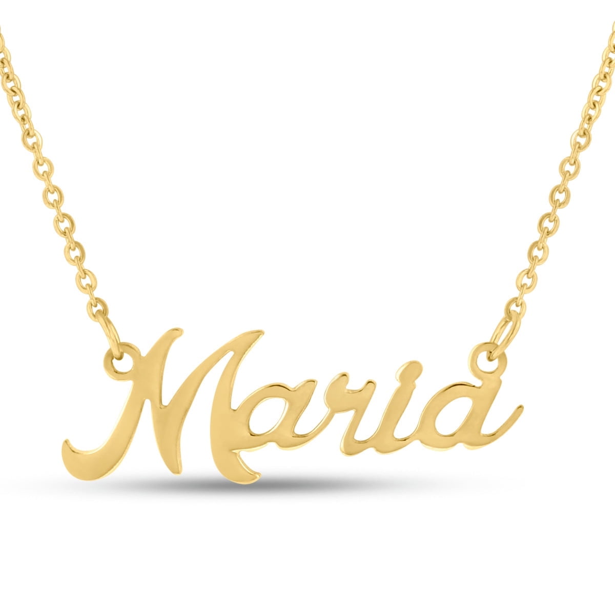 SuperJeweler Maria Nameplate Necklace in Gold 16 inches All Names ...