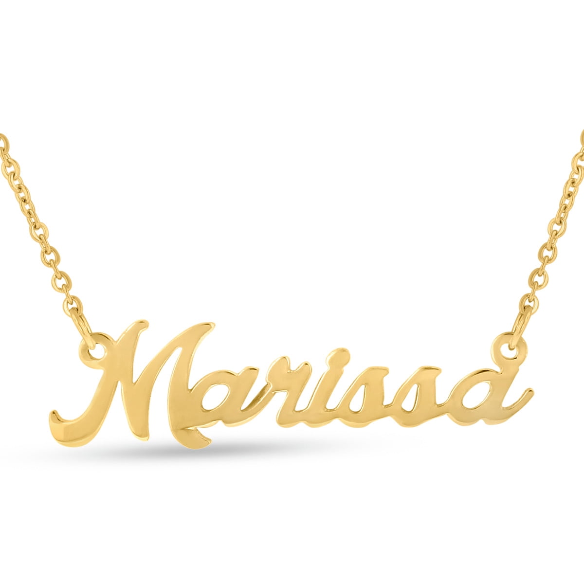 SuperJeweler Marissa Nameplate Necklace in Gold, 16 inches All Names ...