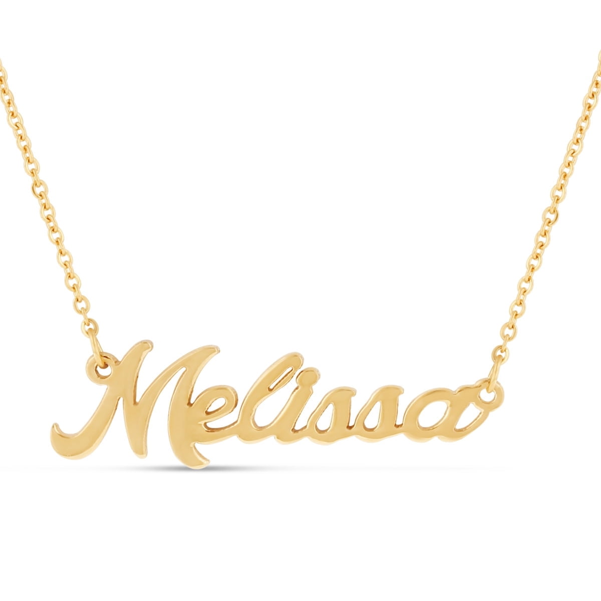 SuperJeweler Melissa Nameplate Necklace in Gold 16 inches All Names ...
